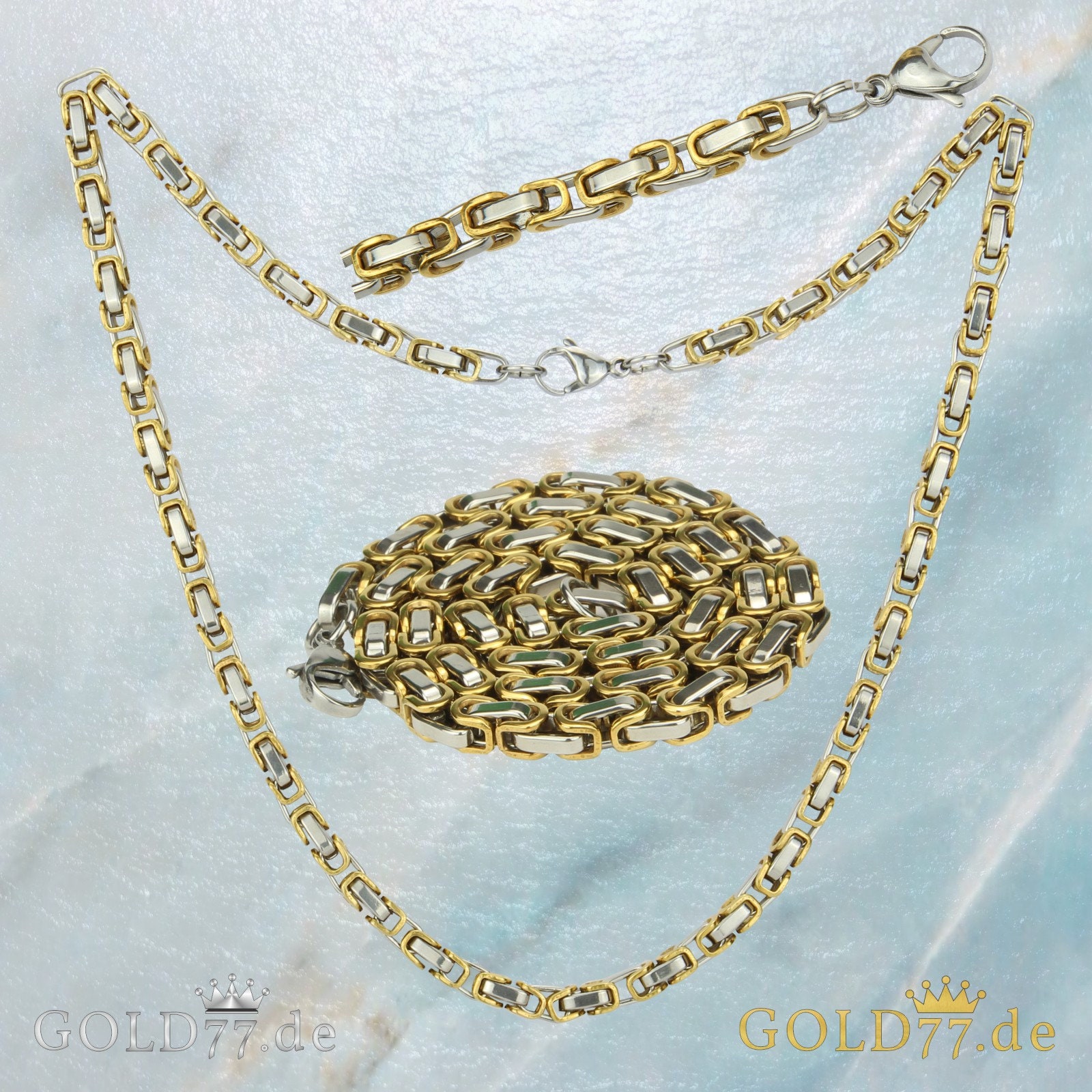 Royal Chain Stainless Steel Byzantine Chain 5 mm Color Gold 2 | Etsy