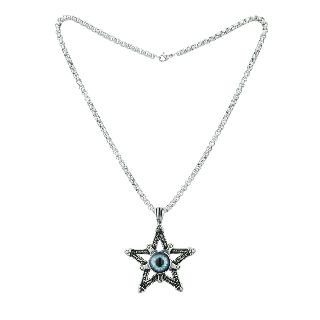 Pendentif étoile avec oeil Amulette de protection chaîne pour hommes ...