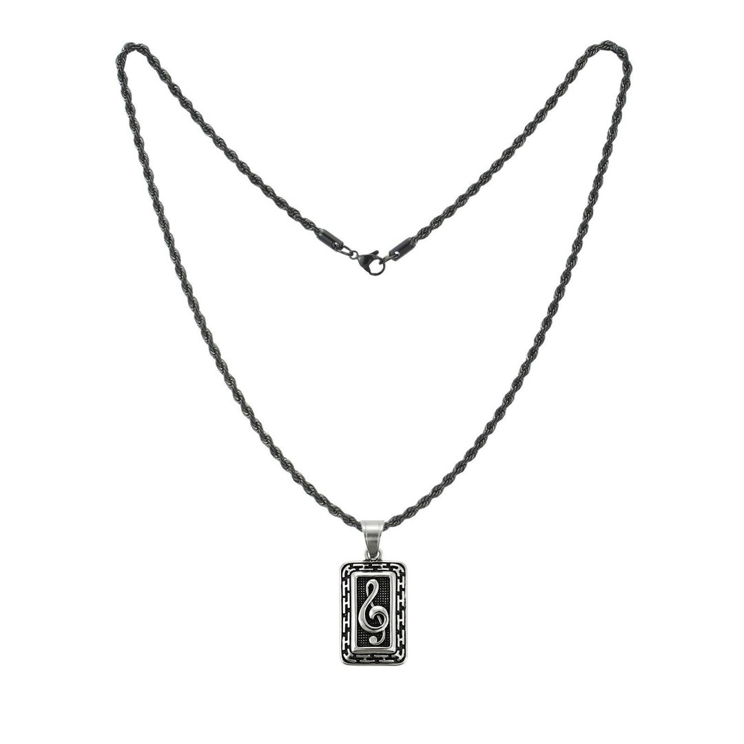 Clave colgante de música Cordón Cadena Acero Inoxidable Negro Pistola ...