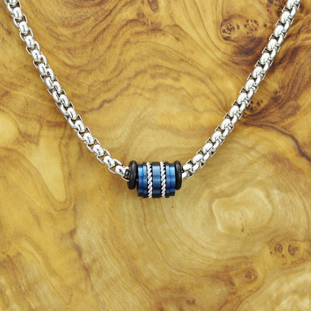 Necklace Heir Necklace 4 Mm With Firestone Beads Stainless Steel Beads ...