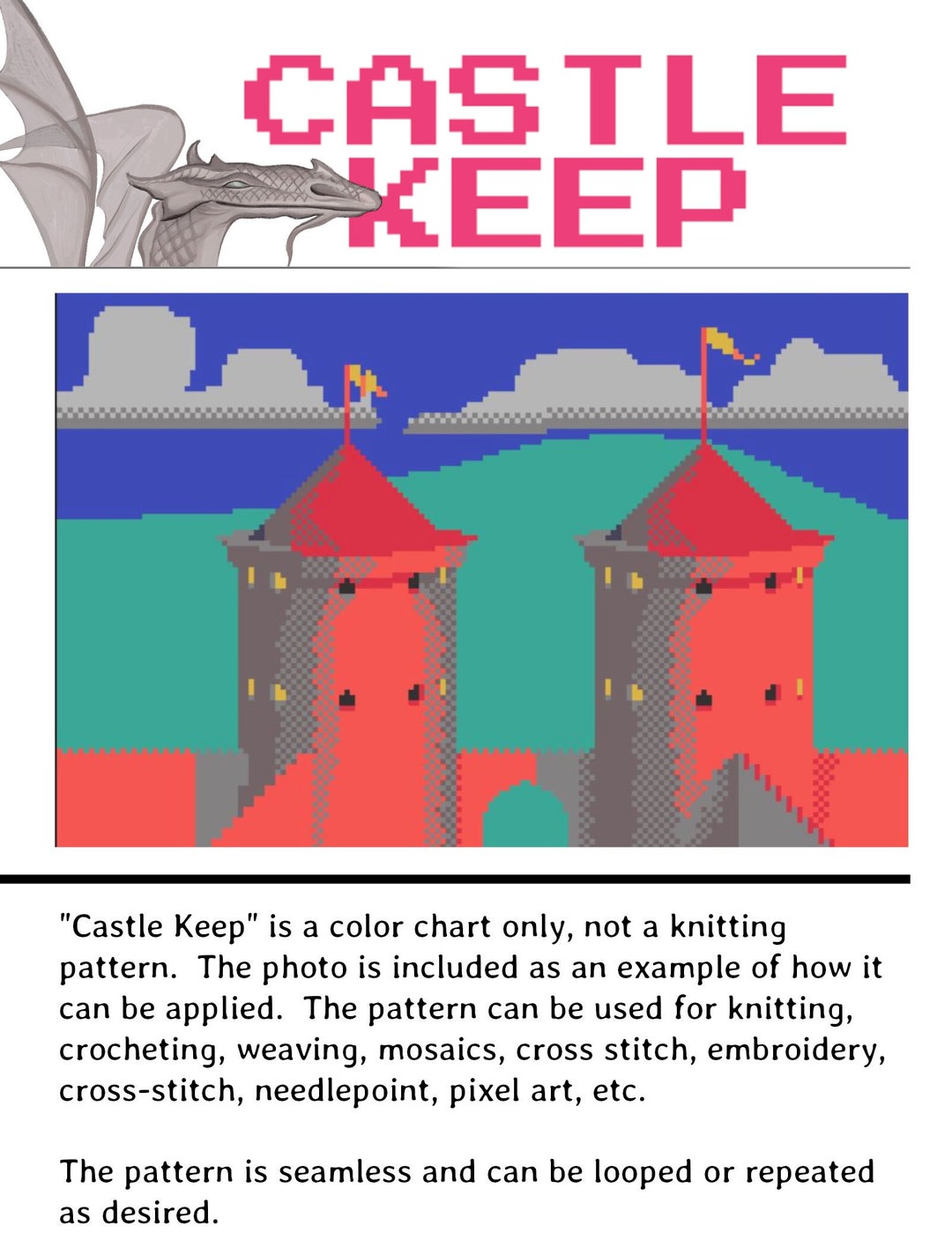 Castle Keep: Gridded Color Chart - Etsy