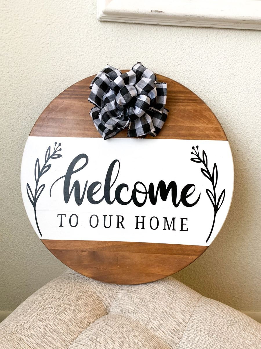 Welcome to Our Home Door Wooden Sign | Etsy