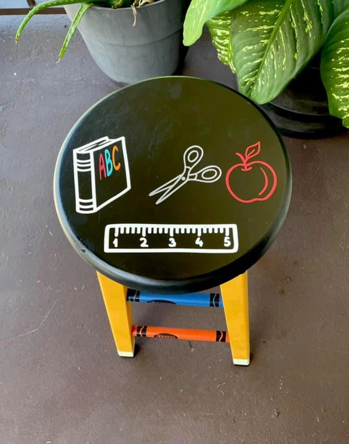 Custom Hand Painted Classroom Bar Stool | Etsy