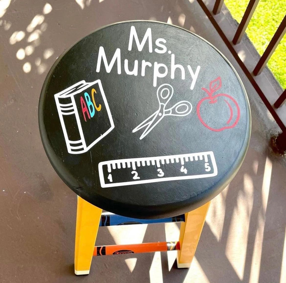 Custom Hand Painted Classroom Bar Stool - Etsy