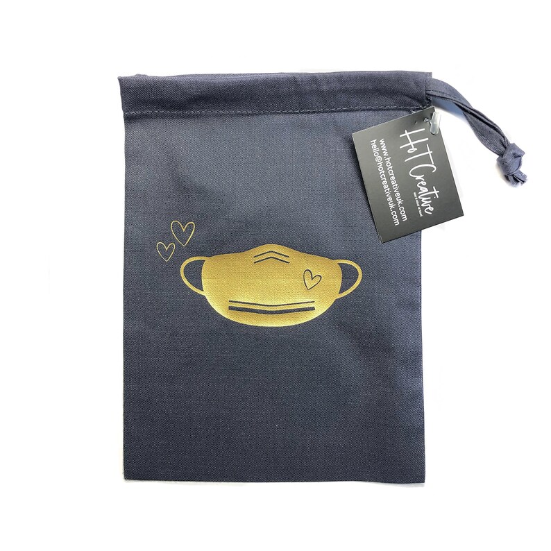 Face Mask Storage Bag / Personalised / Face Covering Bag / Mask Store ...
