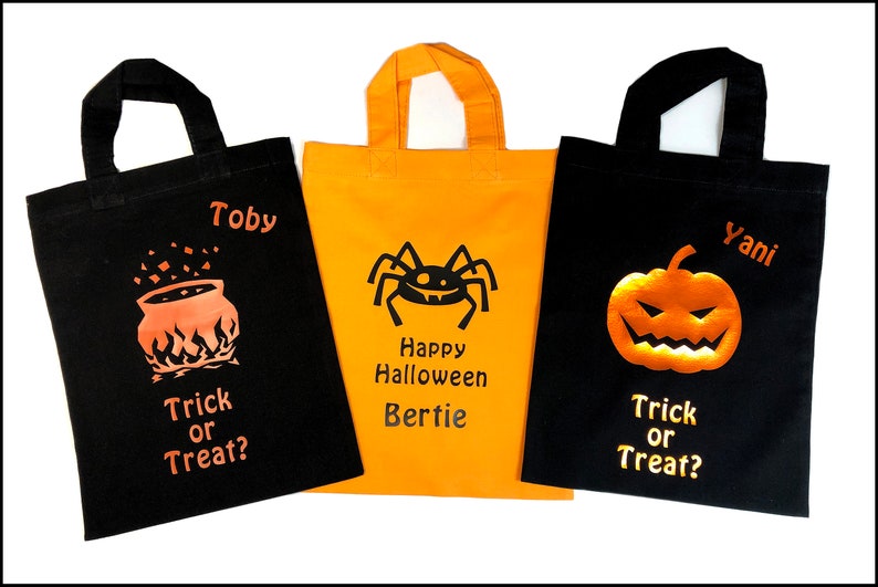 Personalised Halloween Bat Trick or Treat Bag / 8 Designs Available ...