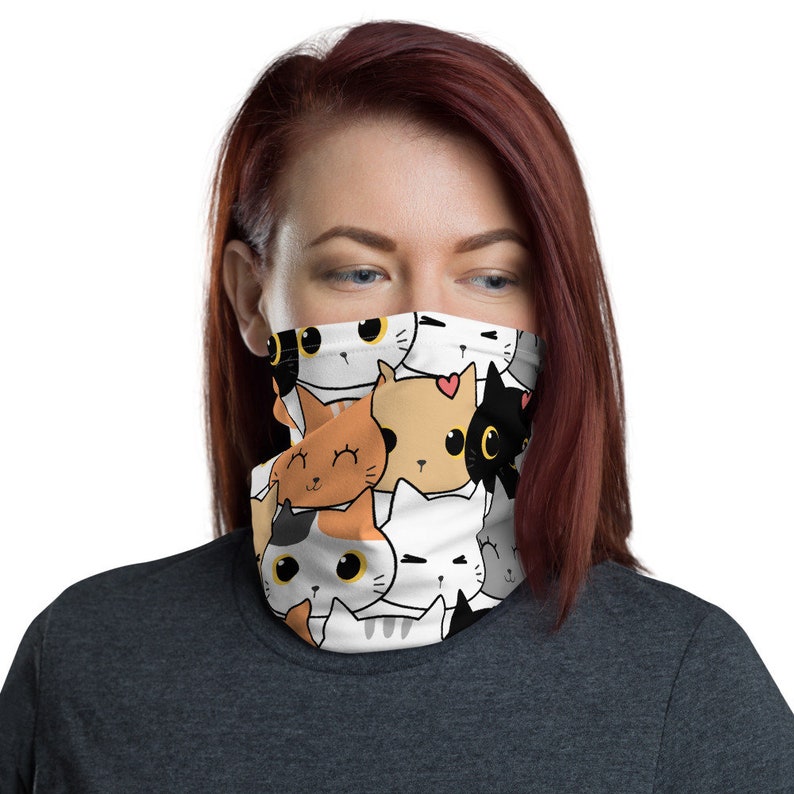 Cat Neck gaiter kids neck gaiter reusable mask cat print | Etsy