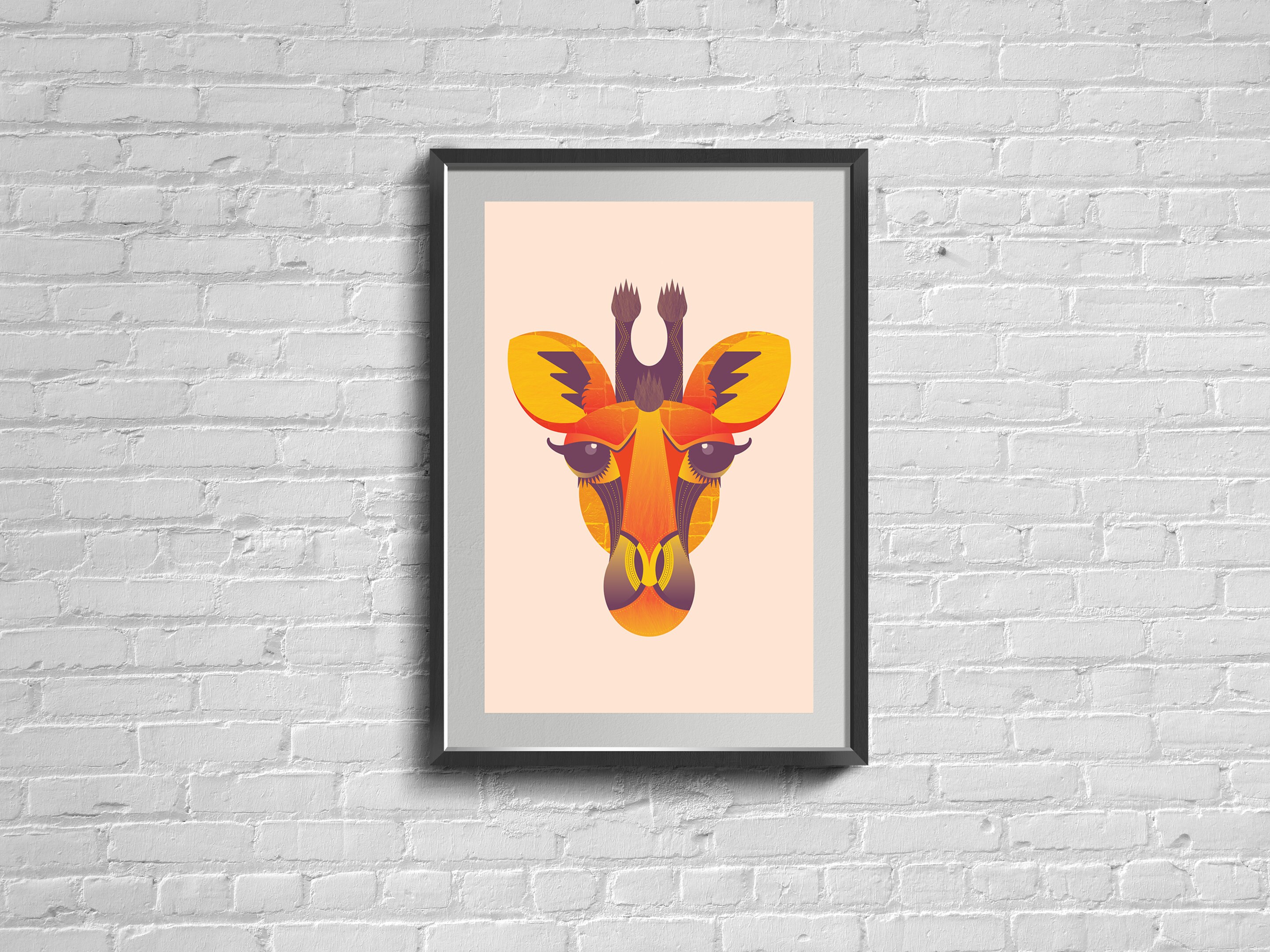 Geometric Giraffe Digital Print Downloadable Wall Art Print - Etsy
