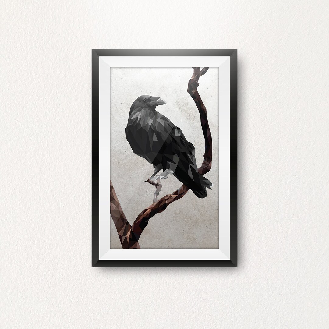 Low Poly Raven Print - Etsy