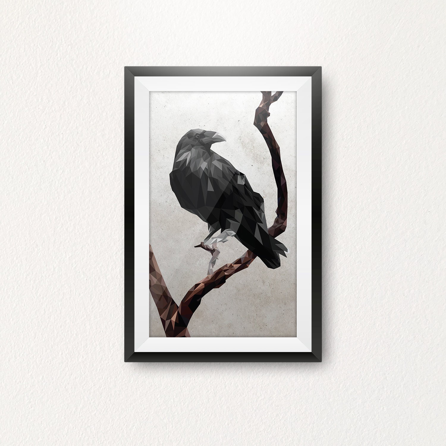 Low Poly Raven Print - Etsy