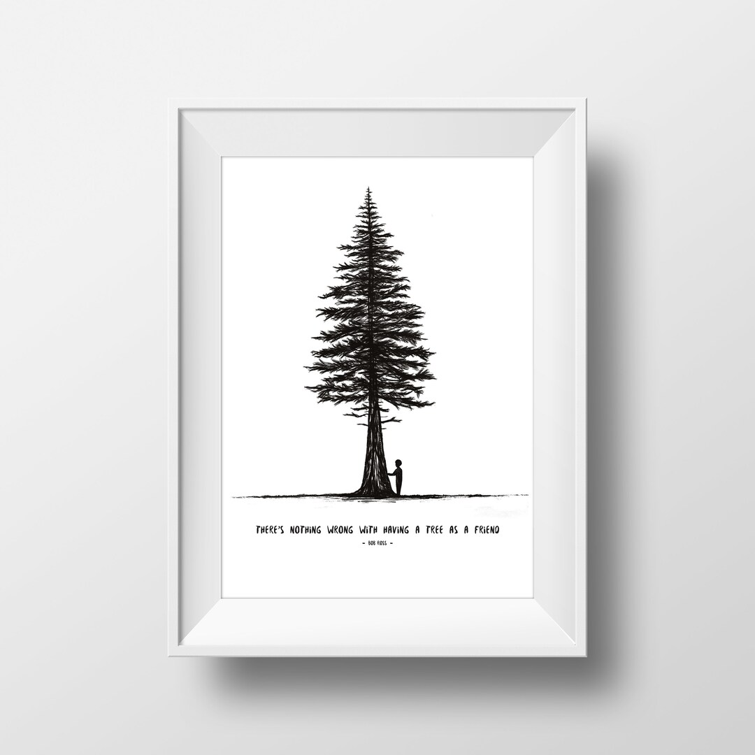Bob Ross Tree Print - Etsy