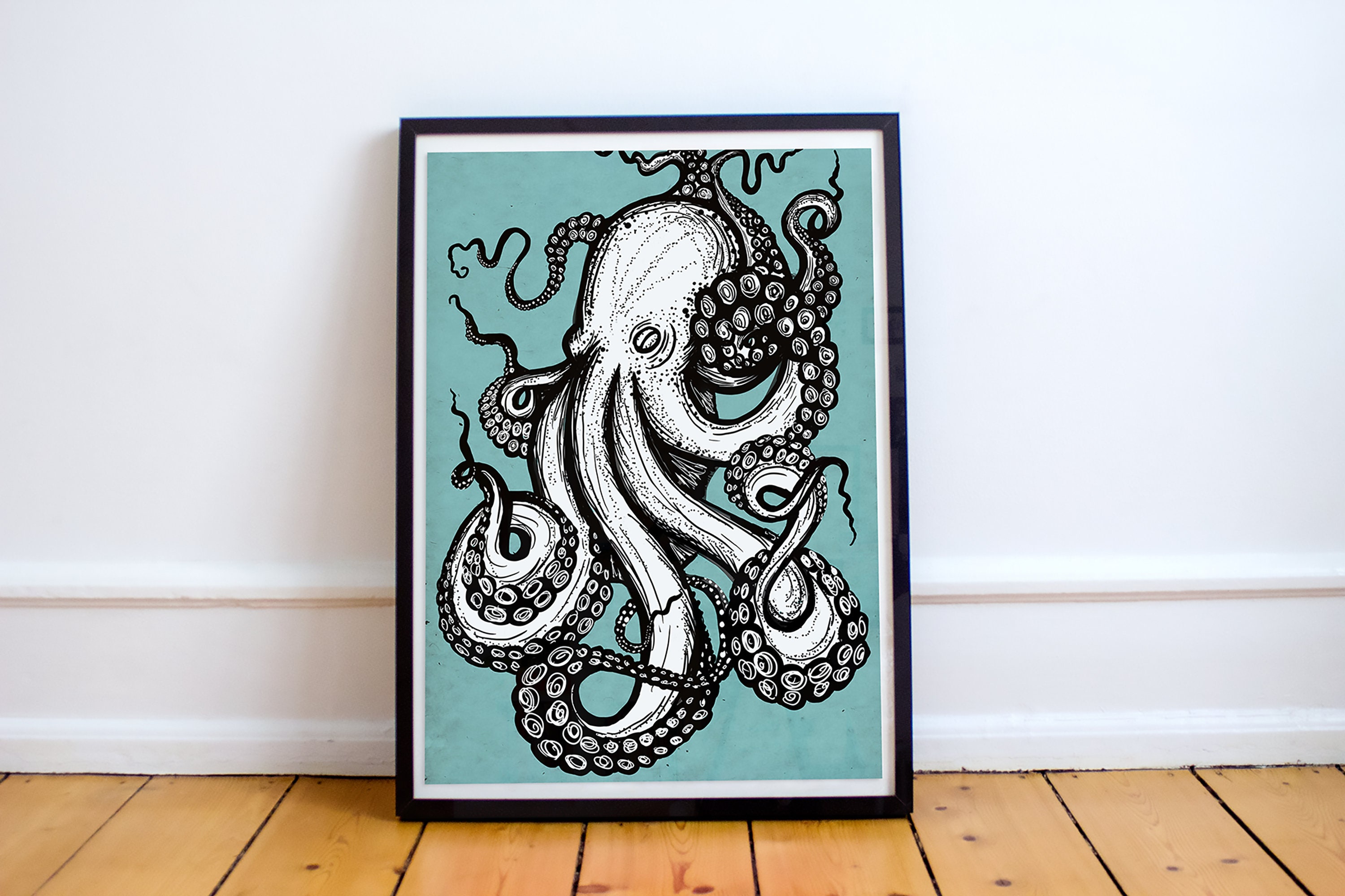 Hand-drawn Octopus Print - Etsy