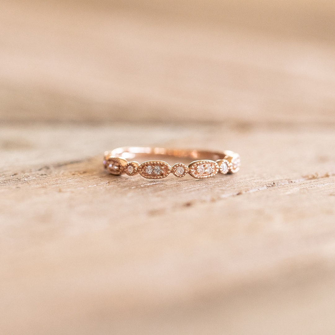 Rose Gold Stackable Wedding Band - Etsy