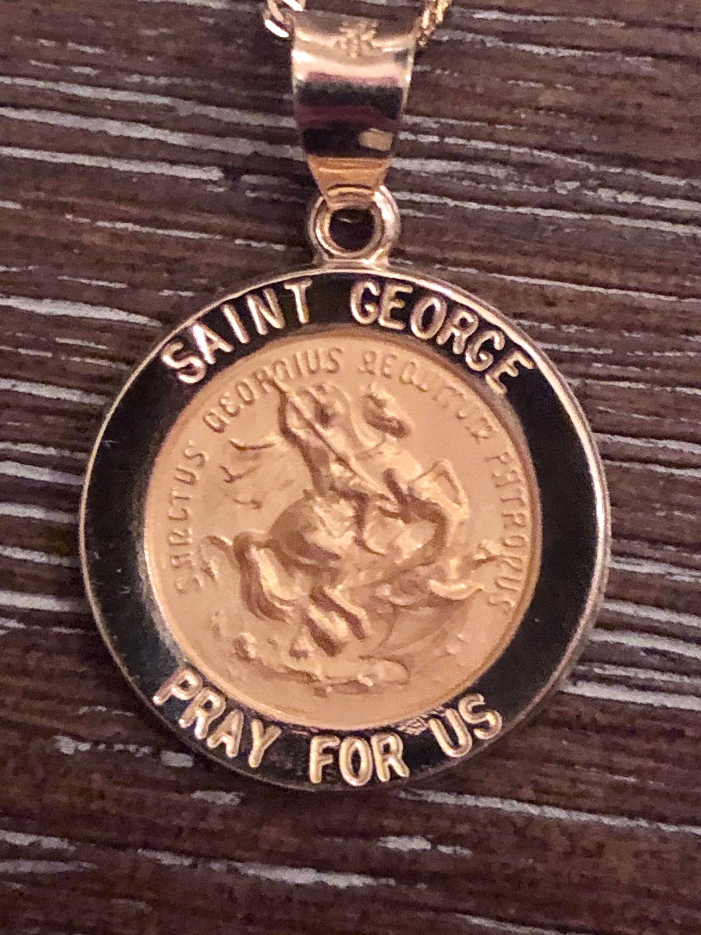St George Necklace Saint Medallion Medal Baptism Christening | Etsy
