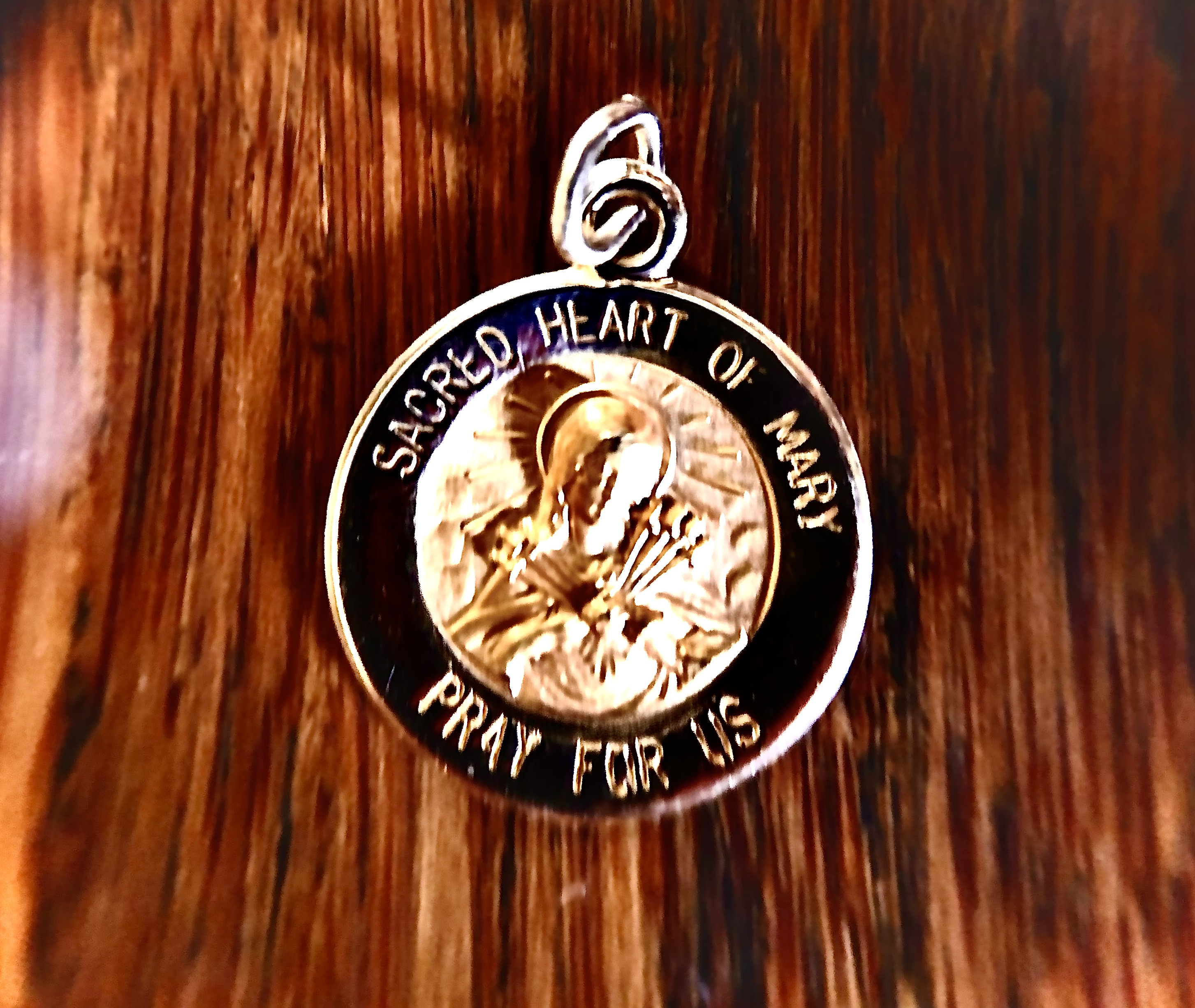 Mother Mary Sacred Heart Necklace Saint Santa Maria Medallion | Etsy