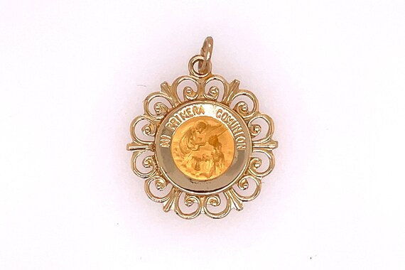 Primera Comunion First Communion 14K Yellow Gold Medallion - Etsy