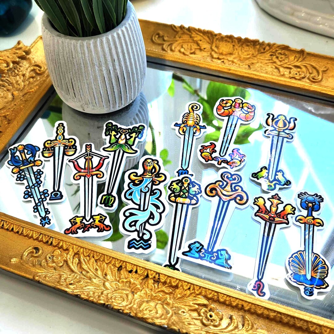 Zodiac Sword Sticker Set the Full Dozen - Etsy