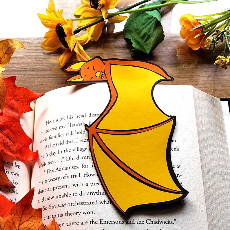 Cute Spooky Sleeping Bat Wing Bookmark - Etsy