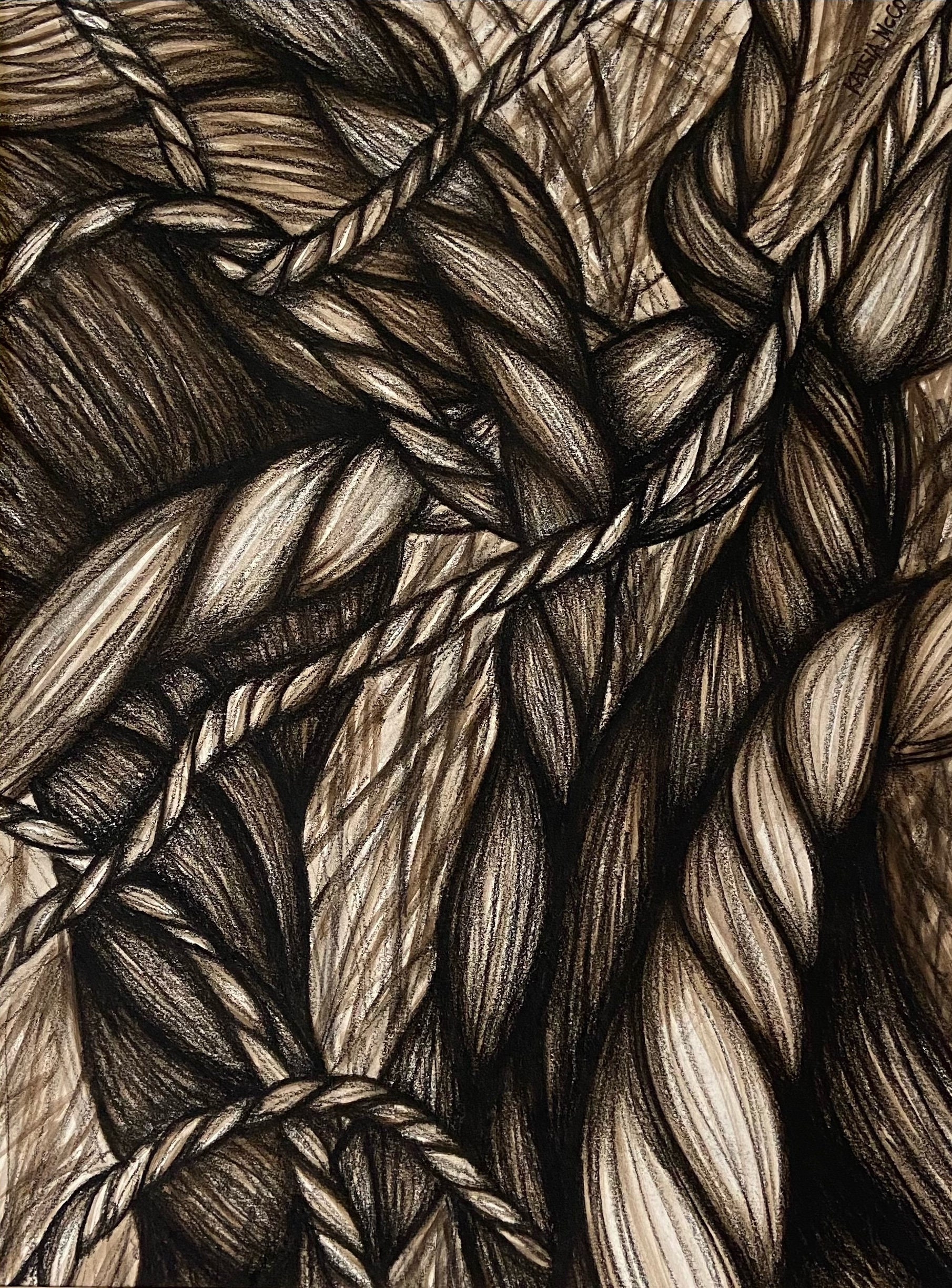 Drawing of Yarn. Ink Charcoal Drawing. Yarn From All Angles Drawing. - Etsy
