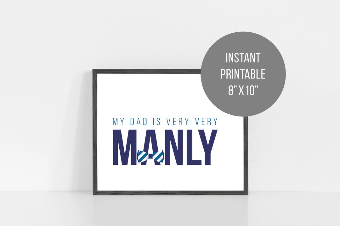 Dad Manly Bow Tie Print Funny Gifts for Manly Dad Gift for Him Fathers ...