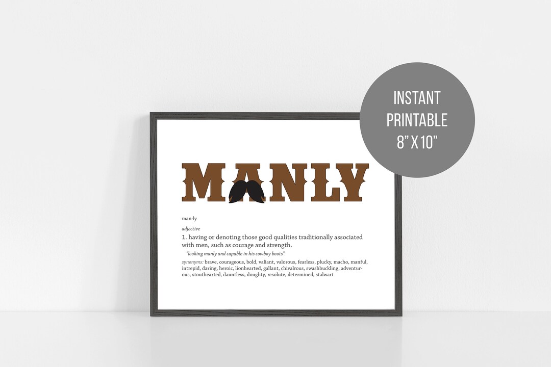 Manly Definition Art Print, Father's Day Gift (digital Download - Etsy ...