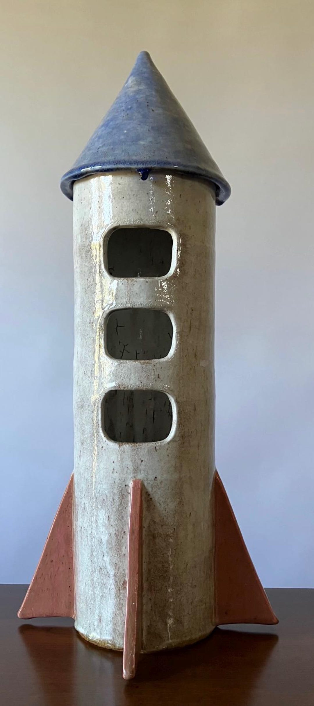 Ceramic Rocket Ship Table Lamp - Etsy