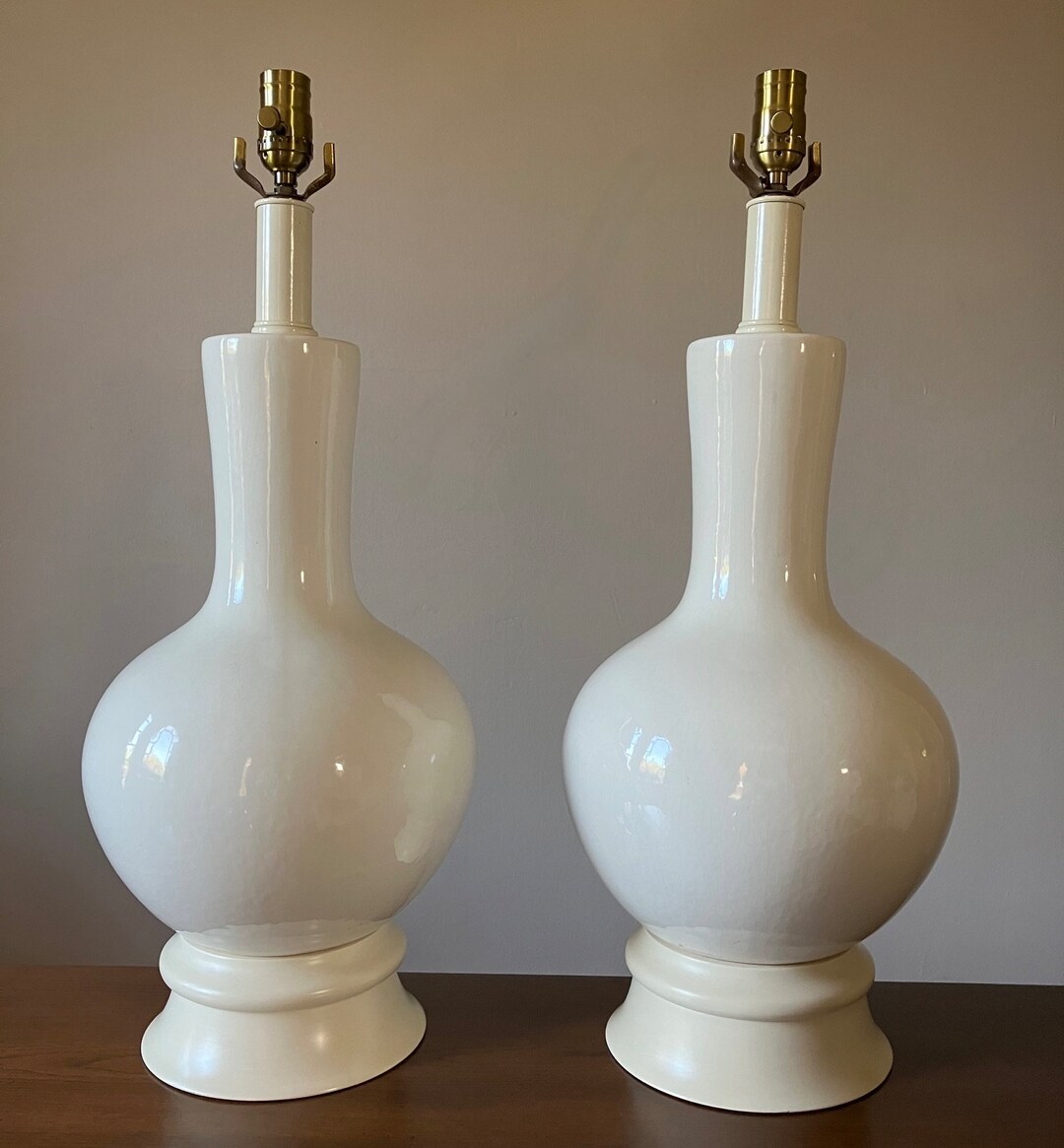 White Gourd Shape Vasiform Table Lamps- Pair Available Priced per Lamp - Etsy