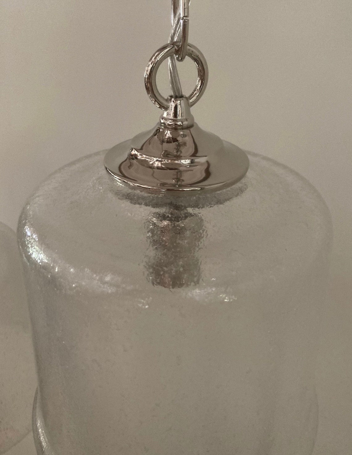 Vintage Seeded Glass Bell Pendant Lights - Etsy