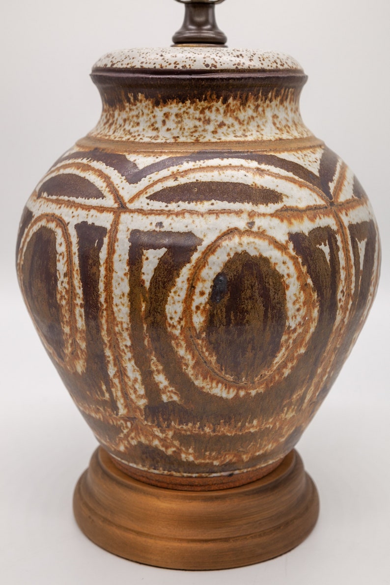 Vintage Stoneware Table Lamp - Etsy