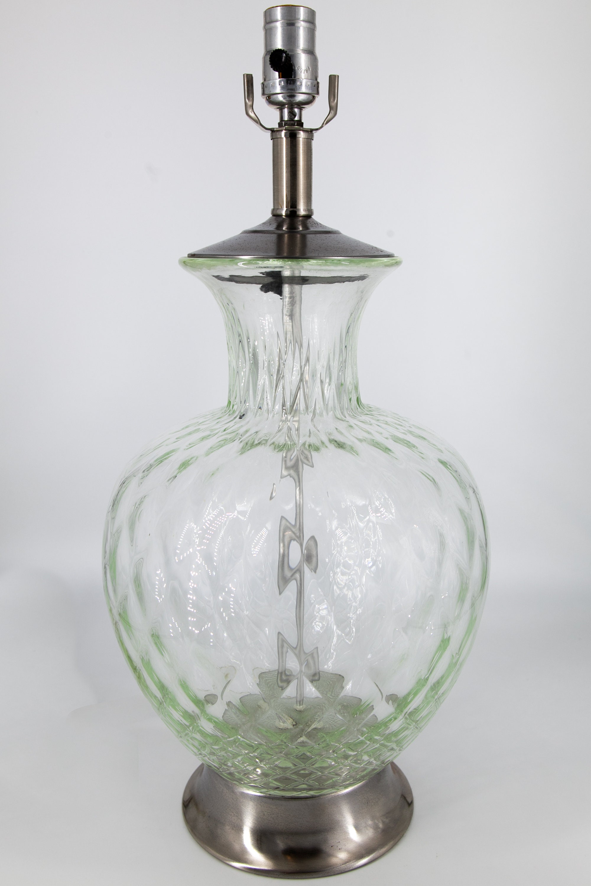 Clear Quilted Murano Glass Vasiform Table Lamp - Etsy