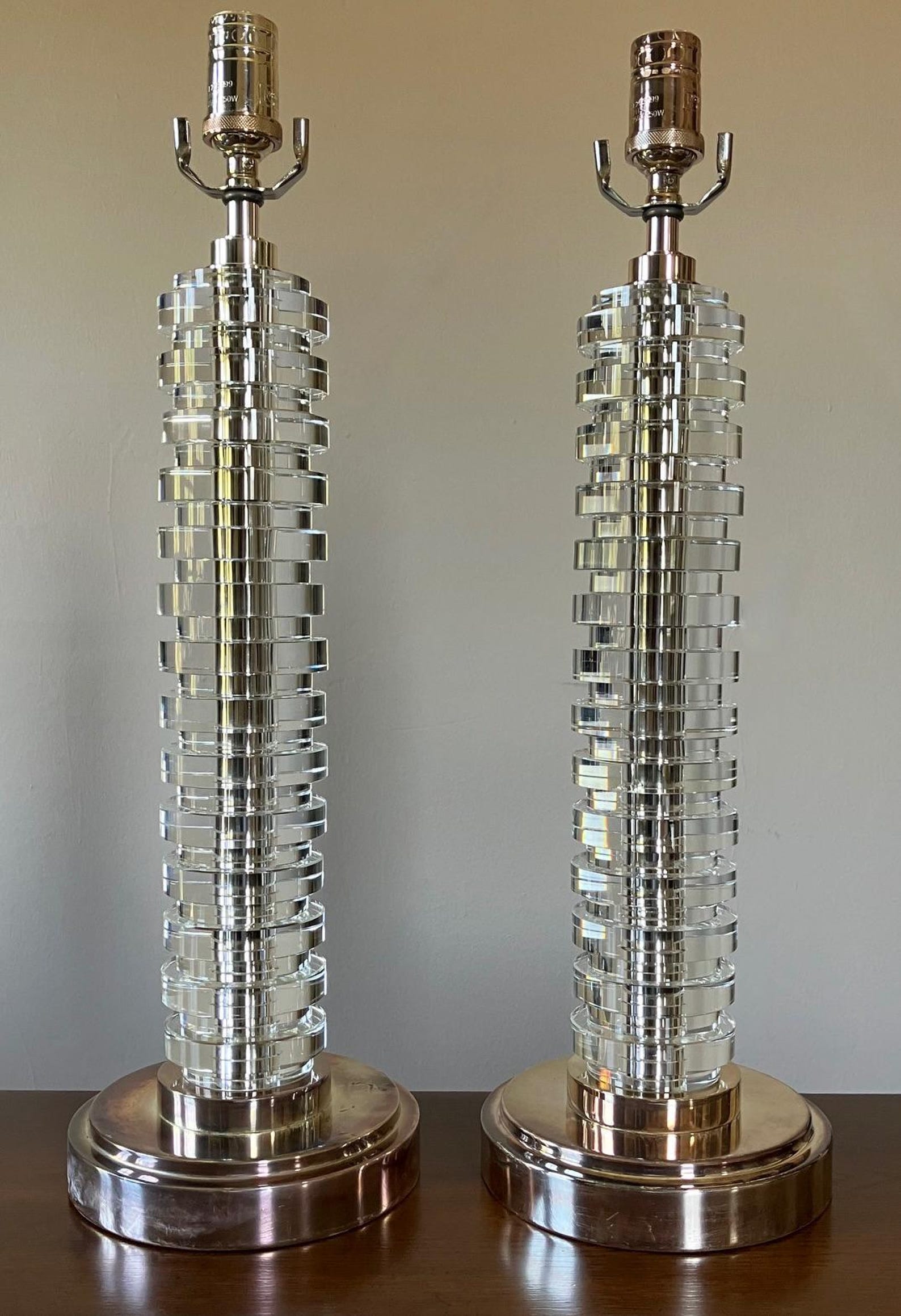 Stacked Crystal Disk Table Lamps- Sold Separately 2 Available - Etsy