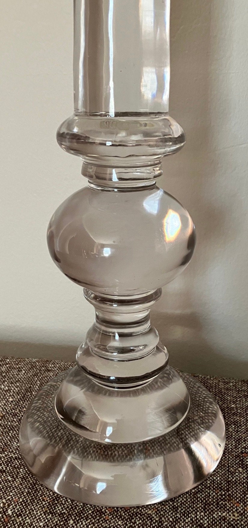 Solid Glass Footed Colonial Column Table Lamp - Etsy