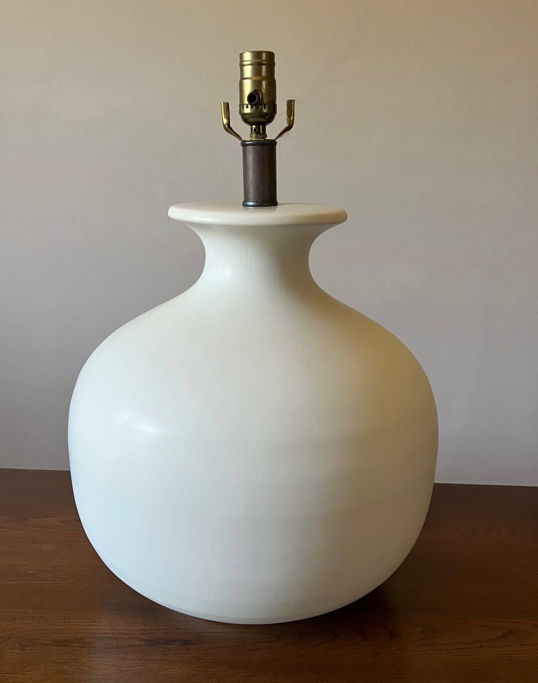 Large Hand Finished Terracotta Round Table Lamp - Etsy