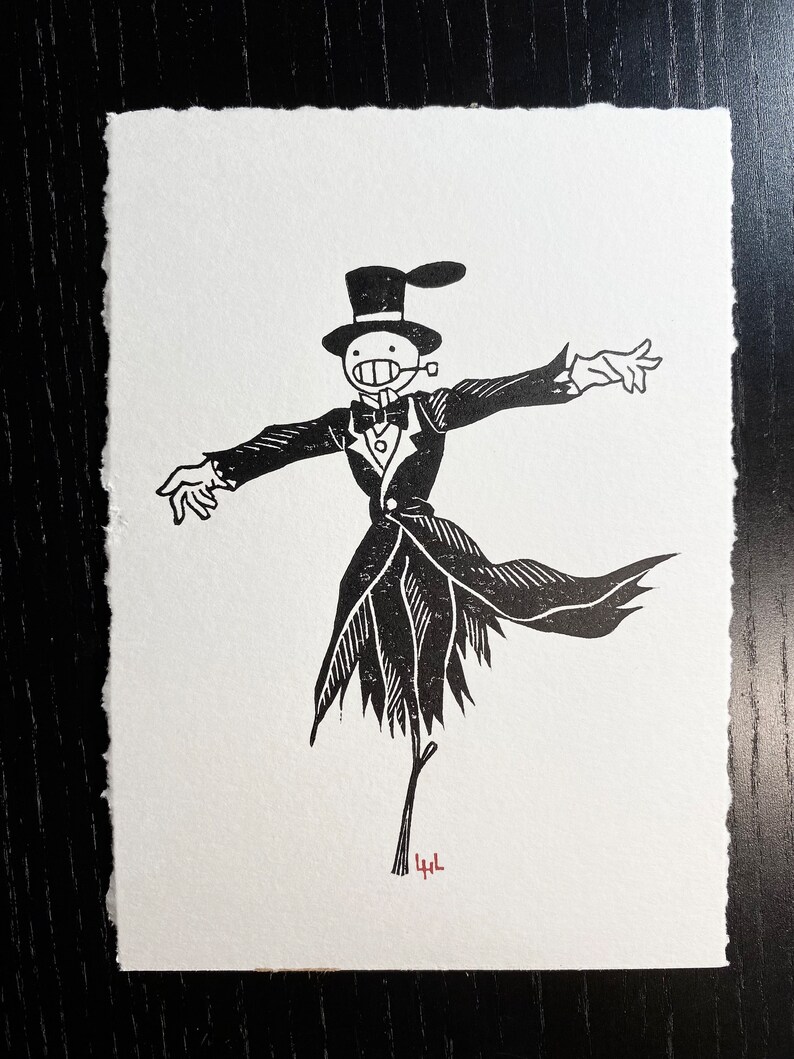 Turnip Scarecrow Handmade Mini-print Linocut Anime Art - Etsy