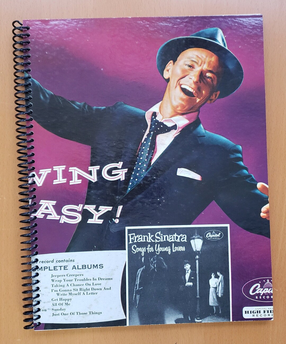 Frank Sinatra "swing Easy" Album Cover Notebook: Handmade Recycled ...