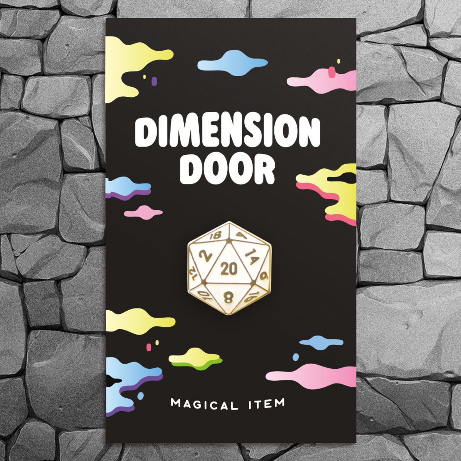 White Rose Gold D20 Dungeons and Dragons Lapel Pin DM Gift | Etsy