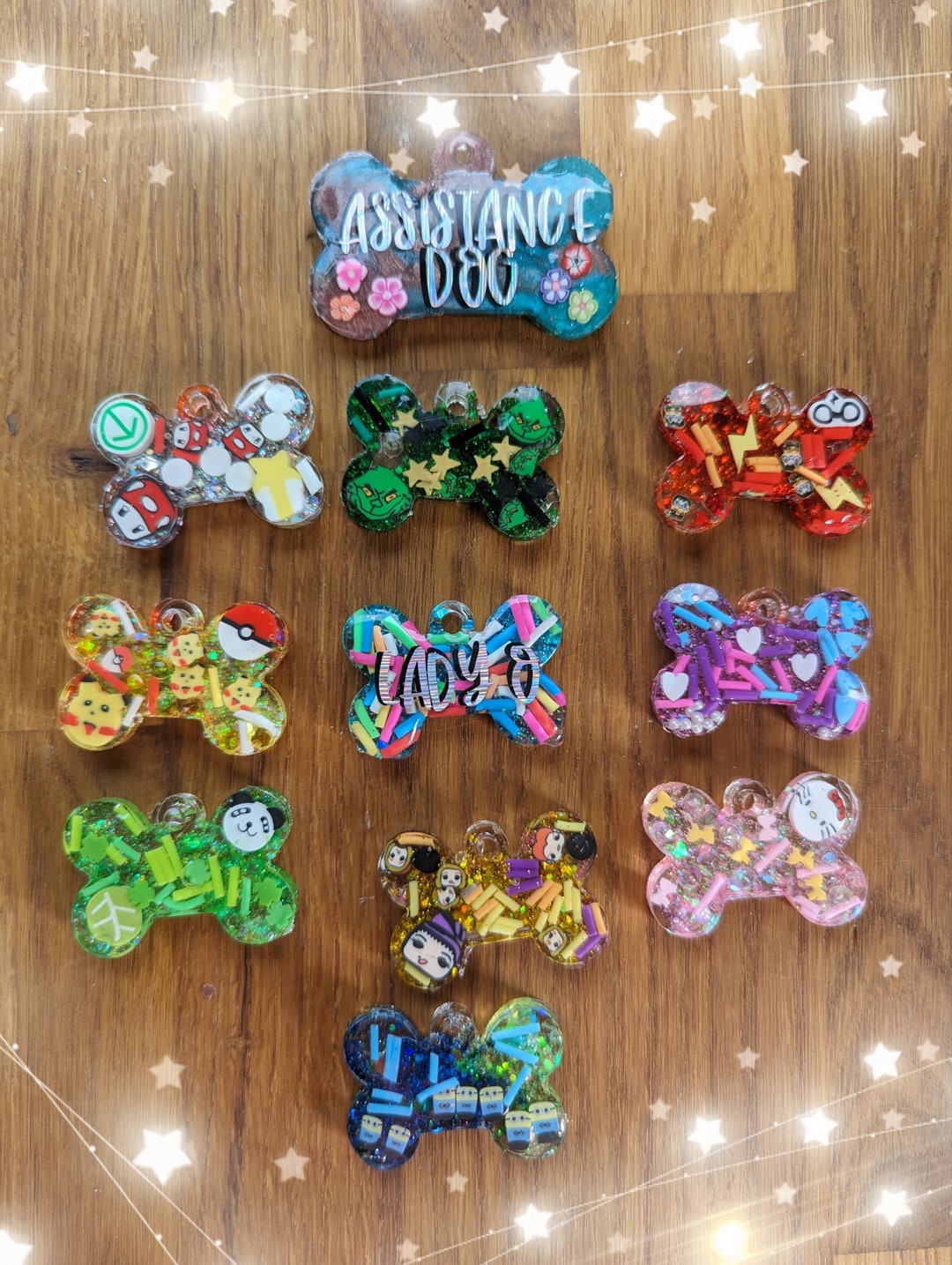 Dog Resin Handmade Name Collar Tags, Custom Made - Etsy