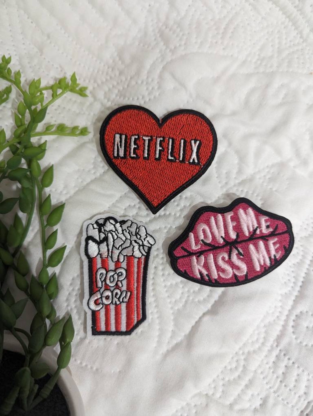 Netflix and Chill, Iron on Embroidery Patch Set, Best Friend, Partner ...