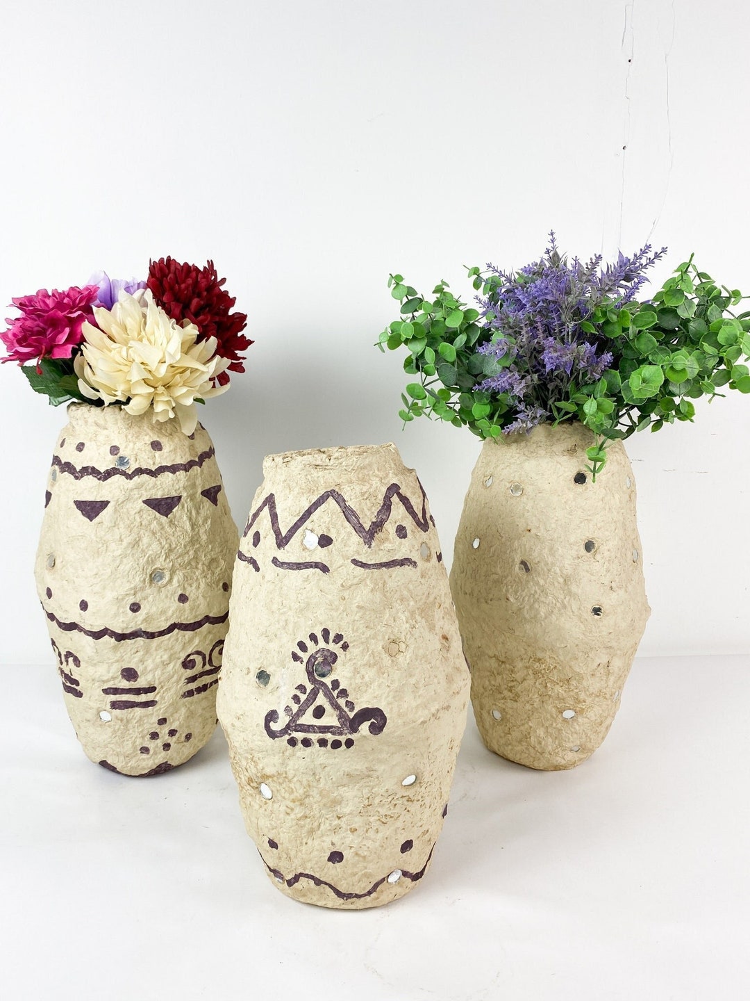 Vintage Paper Mache Vase Handmade Paper Planter Decor - Etsy