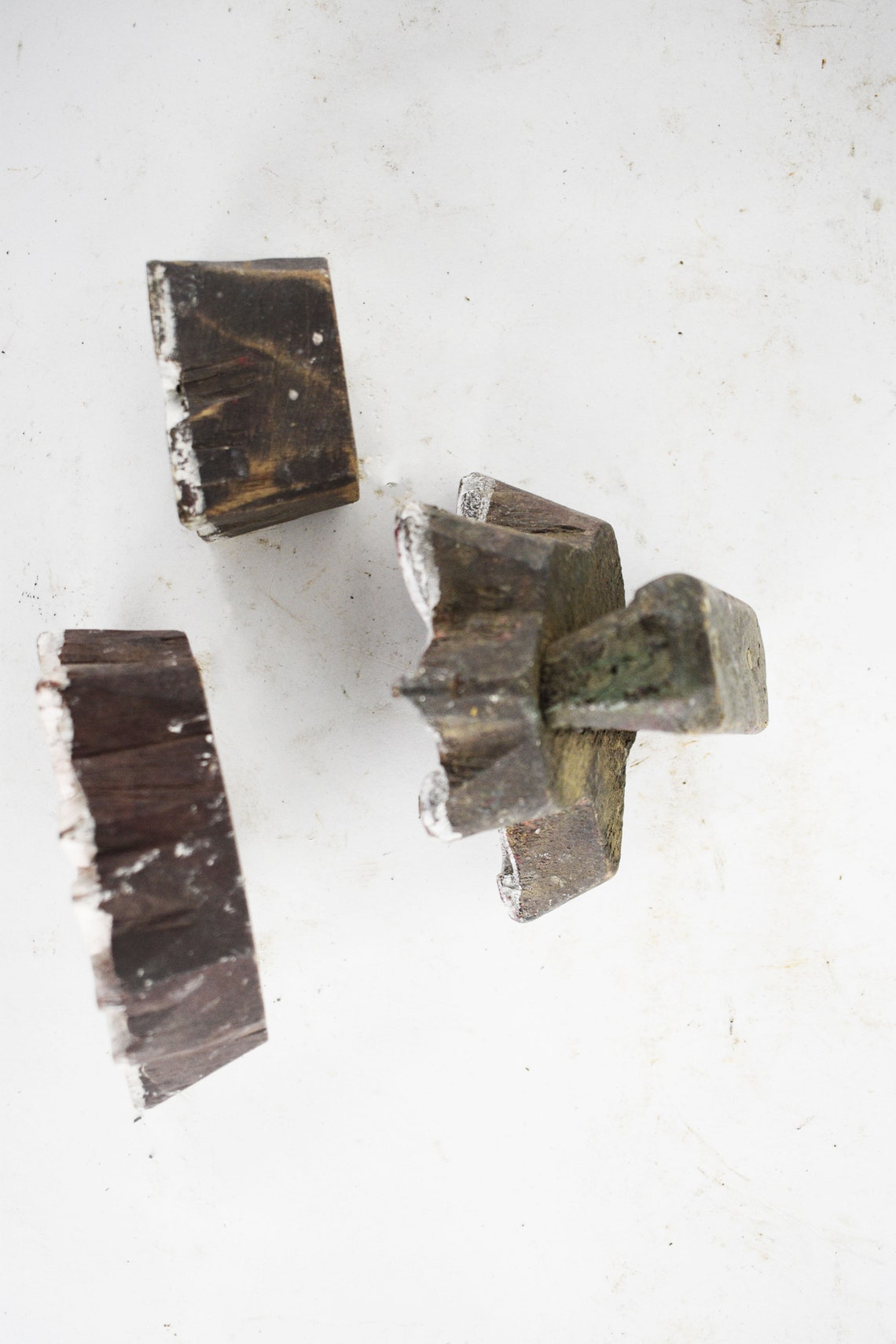 Vintage Textile Print Block Stamp Rustic Shelf Decor - Etsy