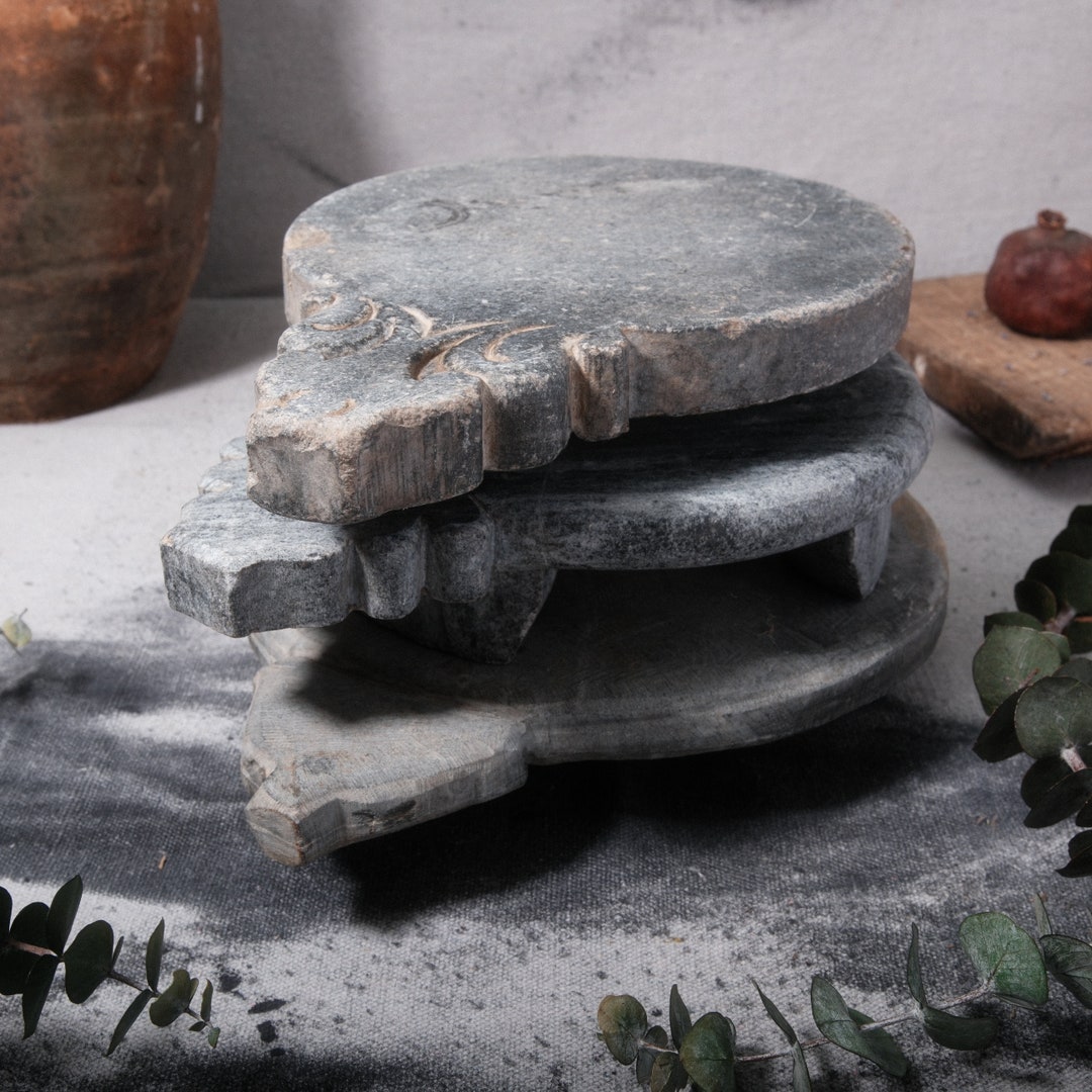 Handmade Indian Marble Chapati Board Trivet Charcuterie Grey Marble ...