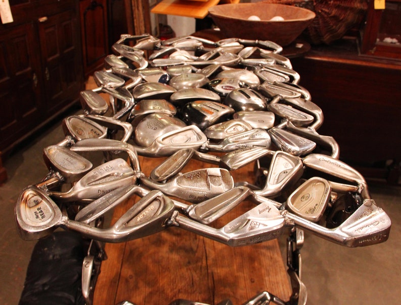 Vintage Golf Club Table- Hand Crafted Table Made Out of Vintage Golf ...