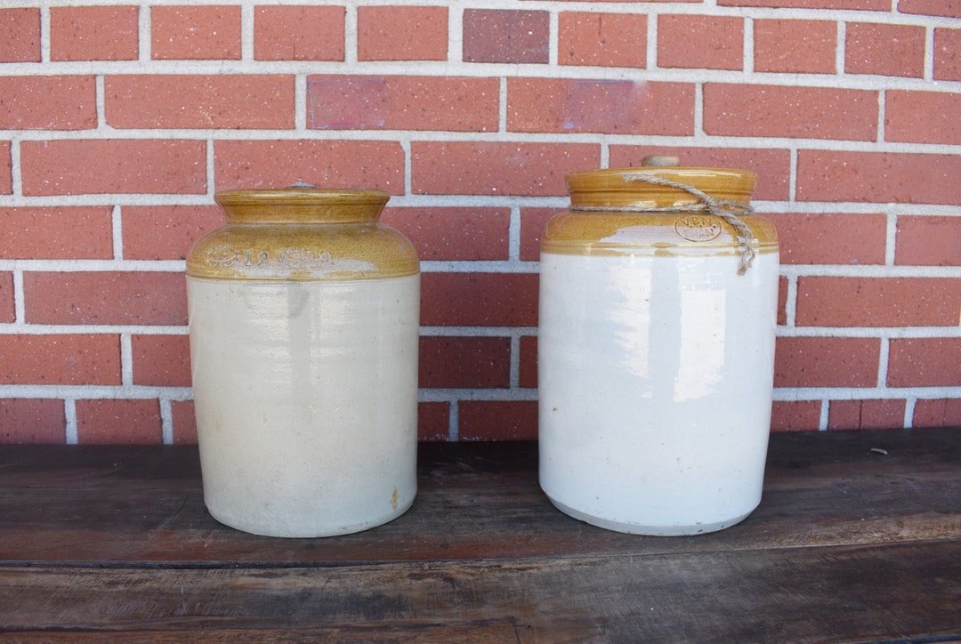 Vintage Ceramic Pickle Pot, Rustic Farmhouse Honey Container - Etsy