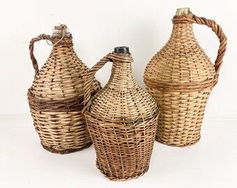 Wicker Wrapped Jug | Etsy
