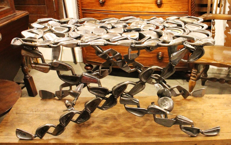 Vintage Golf Club Table- Hand Crafted Table Made Out of Vintage Golf ...