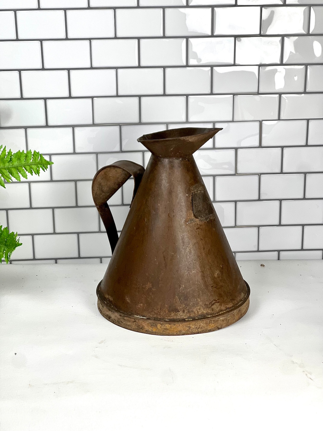 Vintage Metal Water Pitcher, Vintage Kitchen Garden Decor - Etsy