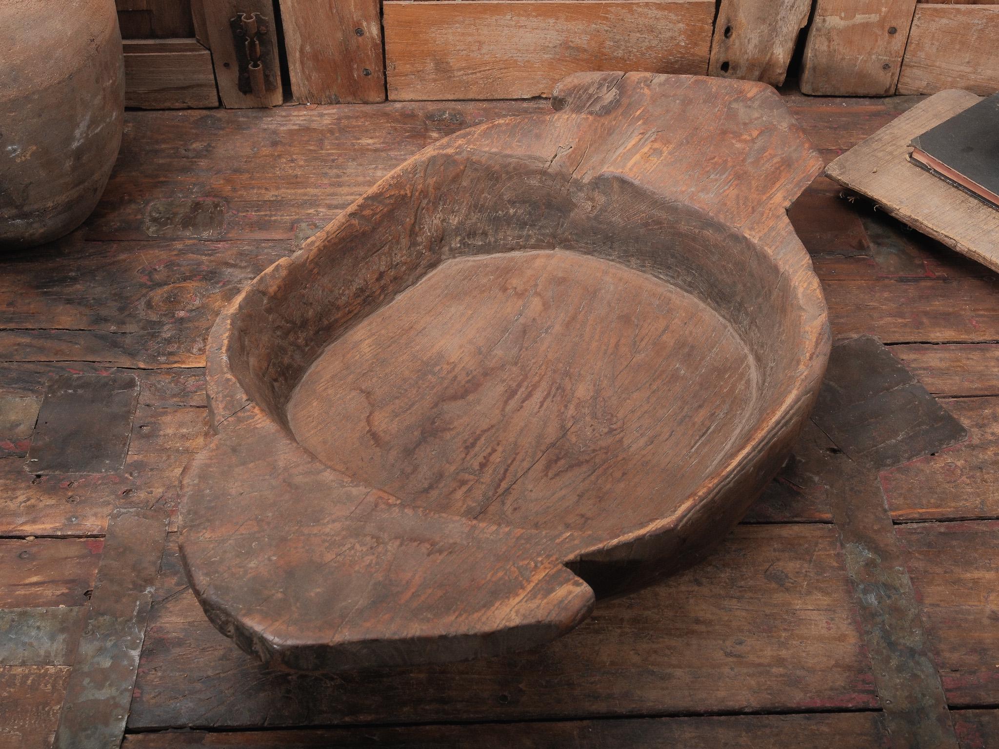 Vintage Bleached Wood Parat Tray | Rustic Indian Bowl - Etsy