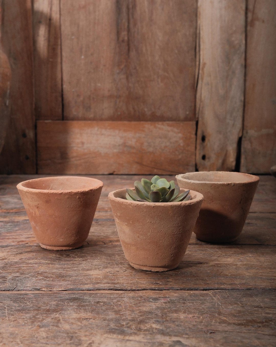 Set of 3 Handmade Rustic Terracotta Mini Pots French Country Decor - Etsy