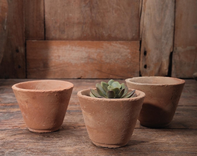 Set of 3 Handmade Rustic Terracotta Mini Pots French Country Decor - Etsy