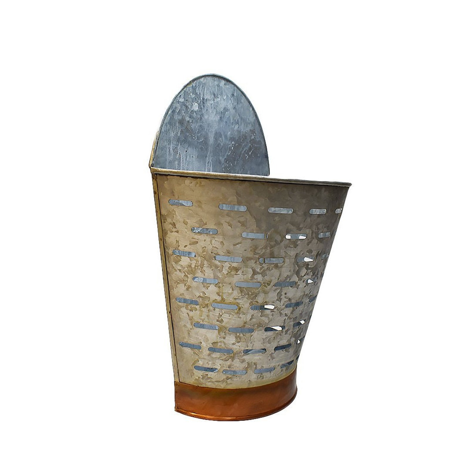 Wall Galvanized Half Olive Bucket | Rustic Flower Pot | Farmhouse Wall ...